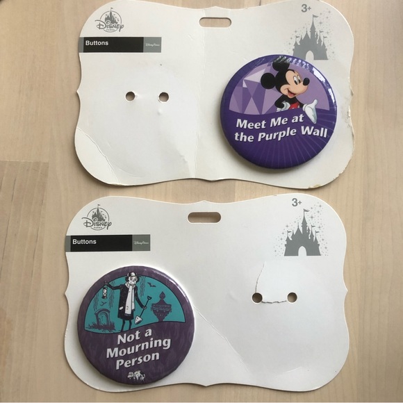 Disney | Accessories | New Disney Parks Buttons Mickey Mouse Purple ...